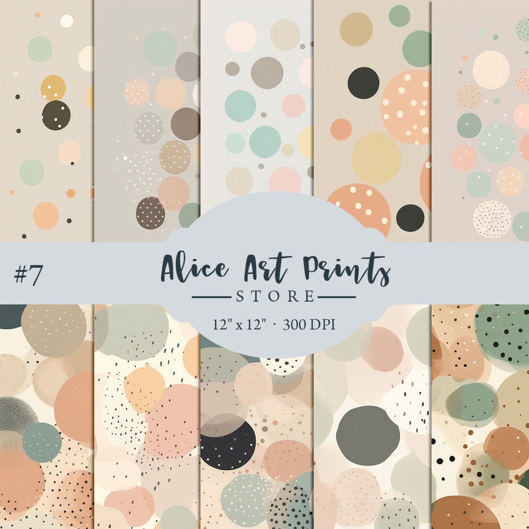 Watercolor Boho Polka Dot Digital Paper, Colorful Boho Confetti Pack ...