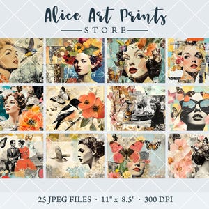 Pop Art Collage Paper, Retro Vintage Collage, Magazines Ephemera ...