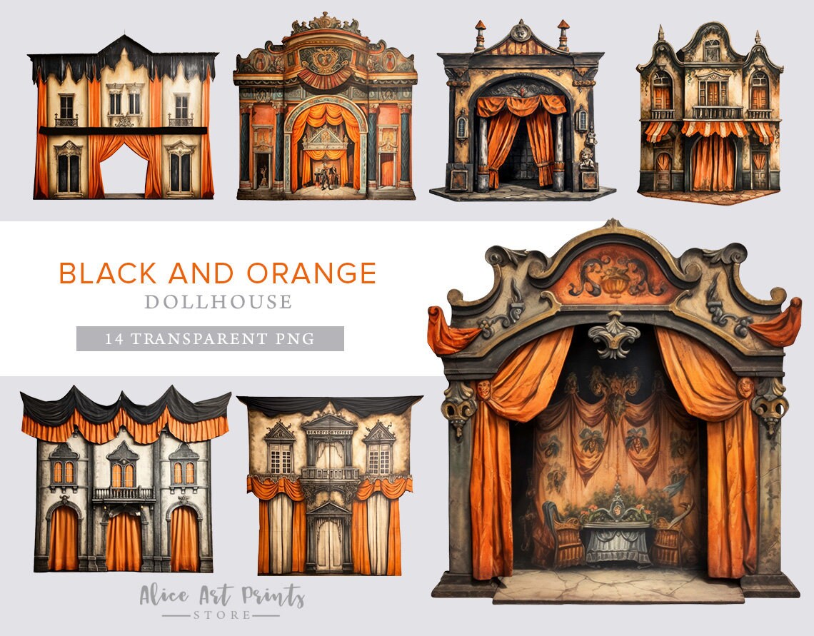 Printable Halloween Vintage Theater Theater Dollhouse Junk - Etsy