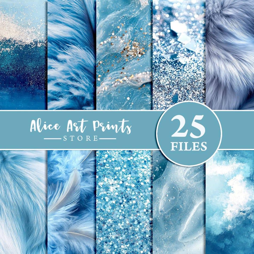Printable Blue Junk Journal Pages, Blue Textured Background, Digital ...