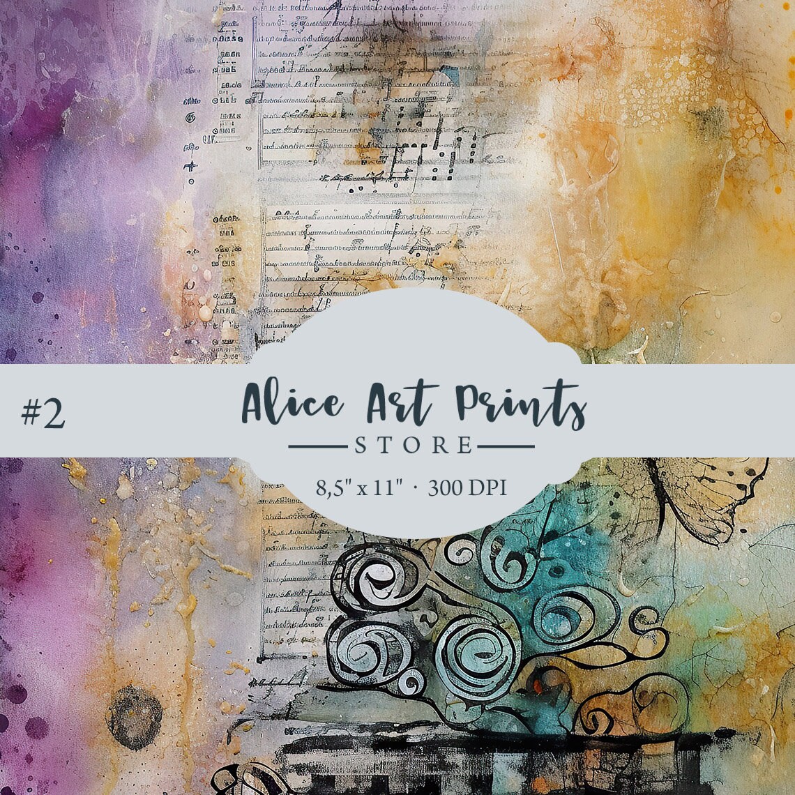 Grunge Journal Papers, Watercolor Journal Pages, Junk Journal Printable ...