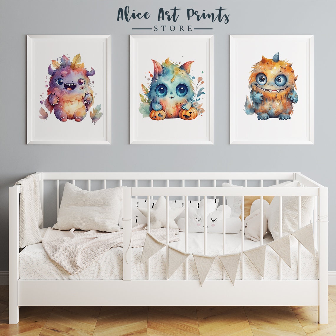 Cute Monster Watercolor Clipart Adorable Baby Monster PNG - Etsy