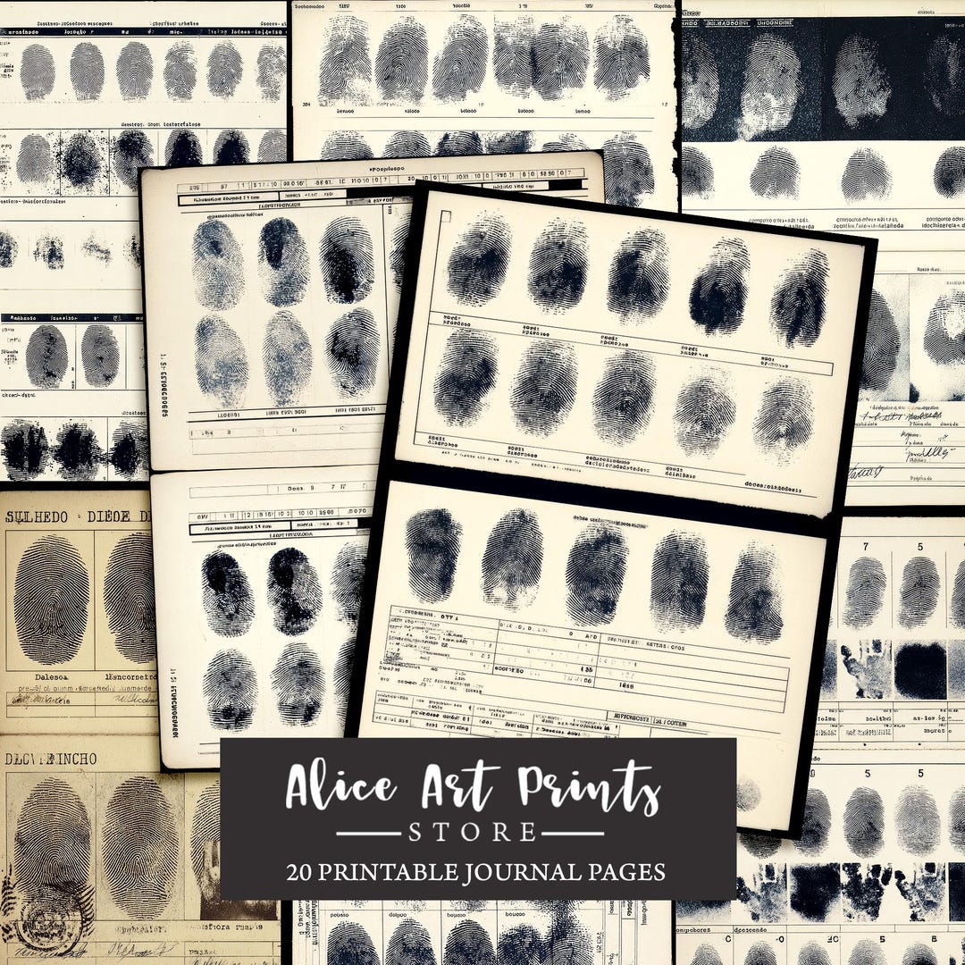Fingerprint Card Junk Journal Paper, Abandoned Mental Hospital Junk ...