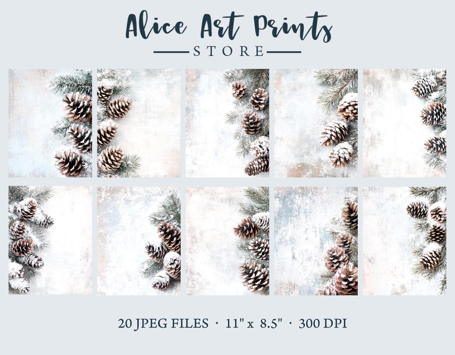 Snowy Pine Junk Journal Pages, Winter Forest Christmas Digital Paper ...