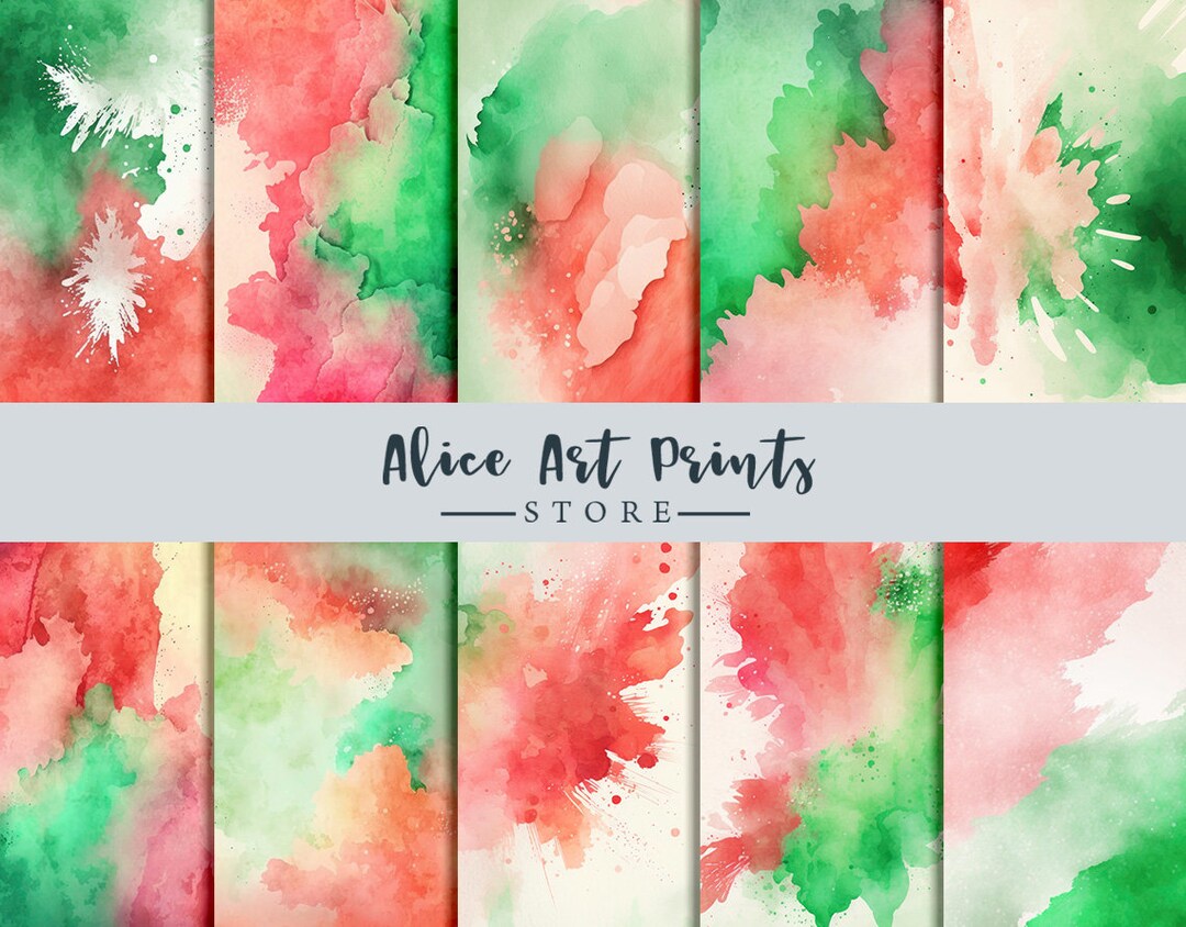 Pastel Watercolor Texture Digital Paper, Watercolor Background in Red ...