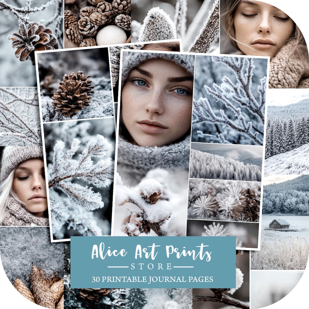 Winter Mood Board, Winter Collage Background, Cozy Winter Junk Journal ...