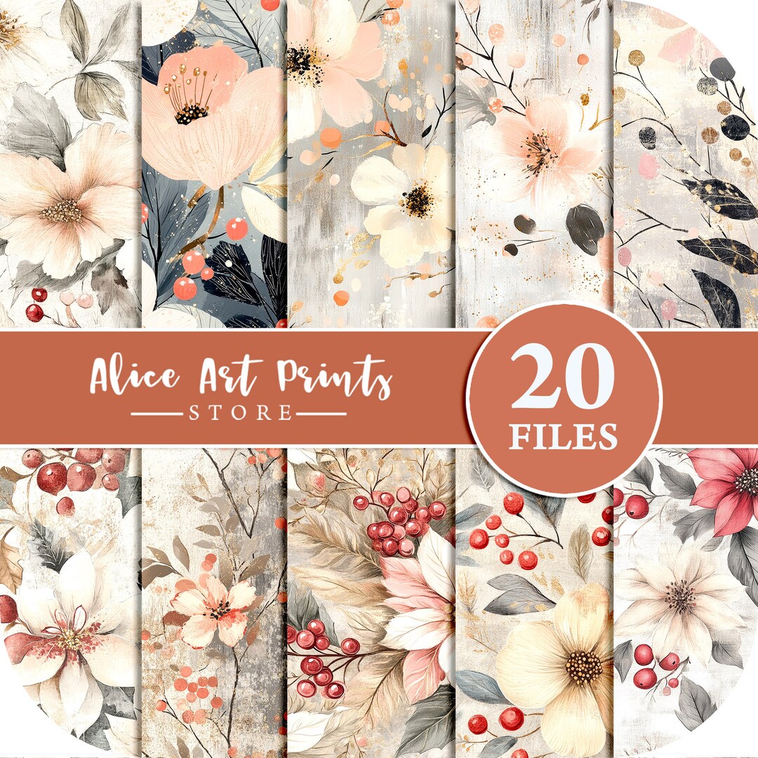 Pastel Christmas Seamless Pattern, Christmas Digital Paper Set ...