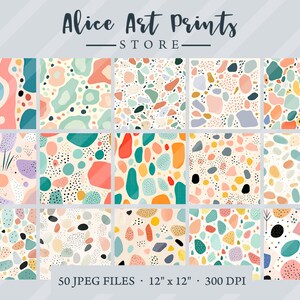 Terrazzo Digital Paper, Stone Digital Paper, Mosaic Background ...