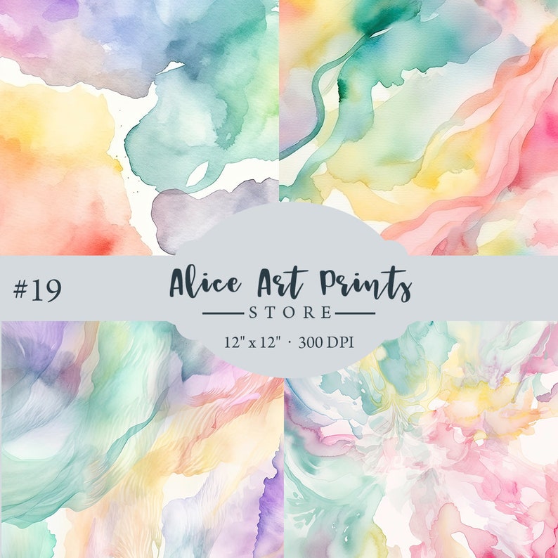 Watercolor Rainbow Pastel Scrapbooking Paper Pastel - Etsy