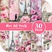 Vintage Paris Digital Papers Pack, Paris Backgrounds, French ...