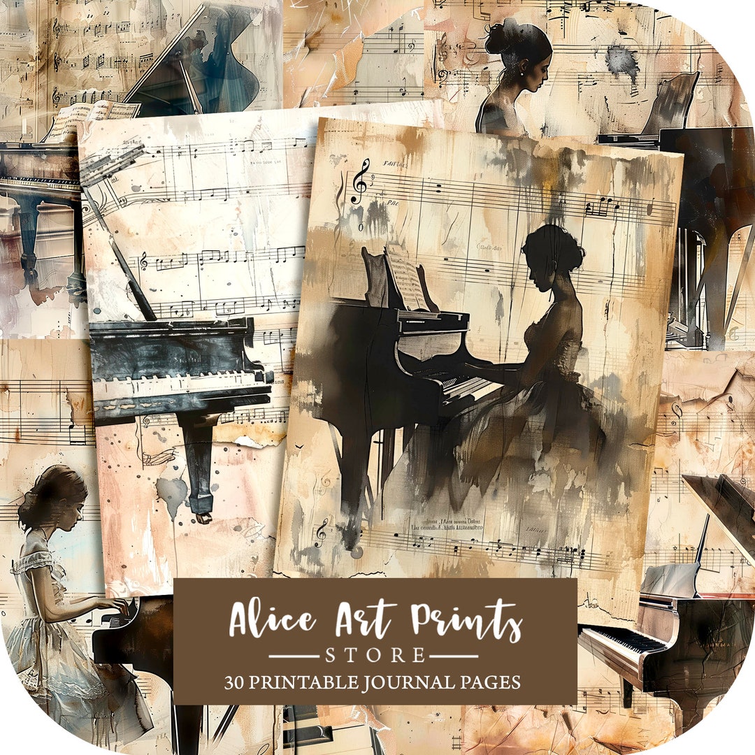 Printable Vintage Sheet Music Digital Papers, Aged Pages, Music ...