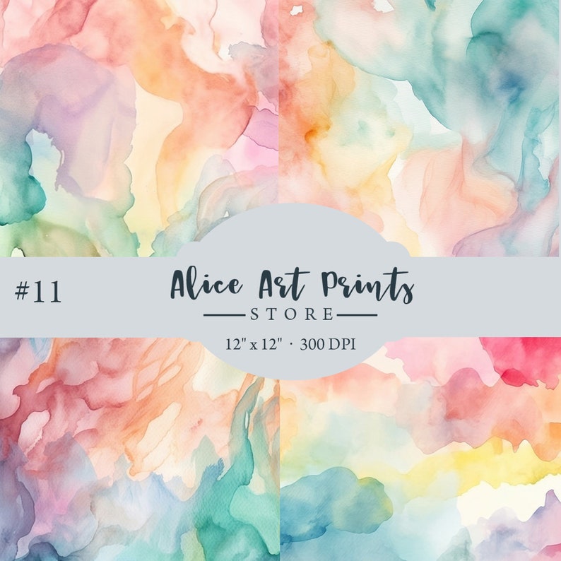 Pastel Watercolor Texture Digital Paper Backgrounds - Etsy
