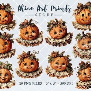 Vintage Halloween Clipart Bundle Whimsical Jack-o-lantern Fussy Cut ...