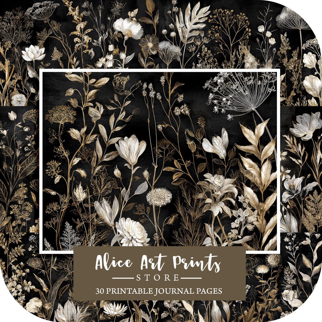 Vintage Wildflower Junk Journal Kit, Beautiful Flowers Digital Paper ...
