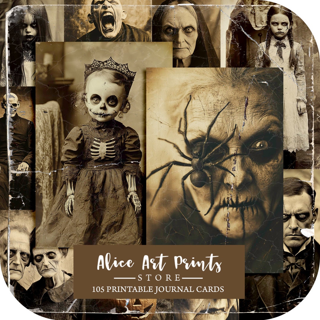 Vintage Horror Photo Collection, 105 Vintage Junk Journal Photos, Dark ...