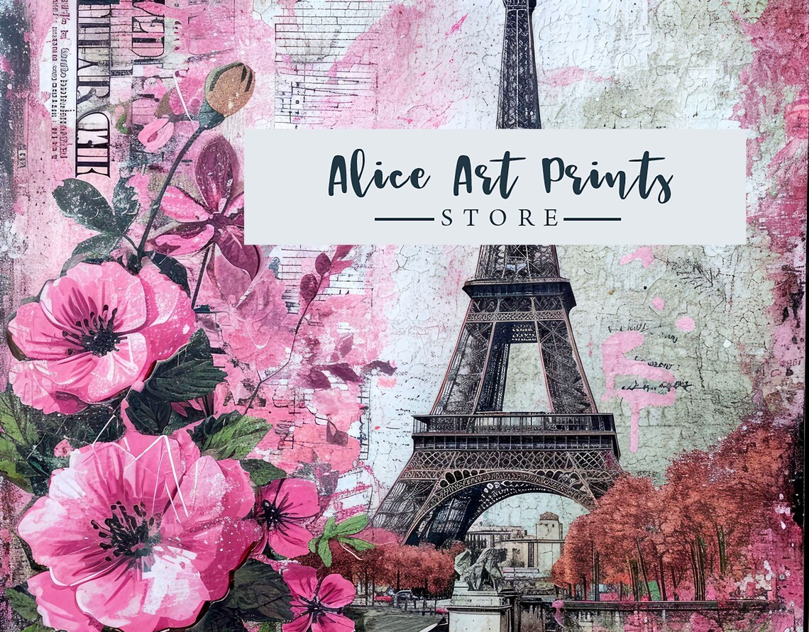 Vintage Paris Digital Papers Pack, Paris Backgrounds, French ...