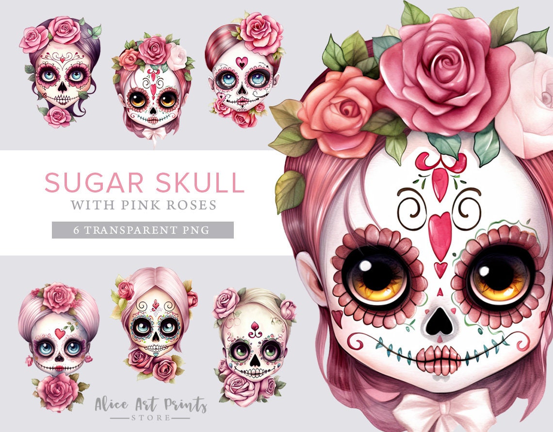 La Calavera Catrina Watercolor Clipart Small Cute La Catrina - Etsy