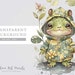 Cute Frog Watercolor Clipart, Adorable Baby Frog PNG, Cute Green Frog ...