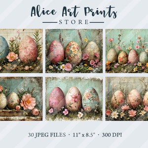 Easter Eggs Junk Journal Pages, Vintage Ephemera Colorful Easter ...