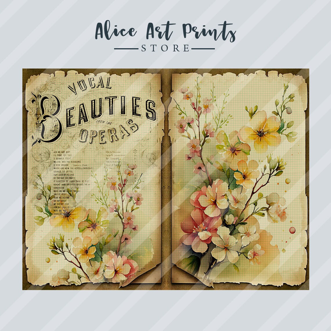 Watercolor Spring Flower Junk Journal Pages, Vintage Floral Junk ...