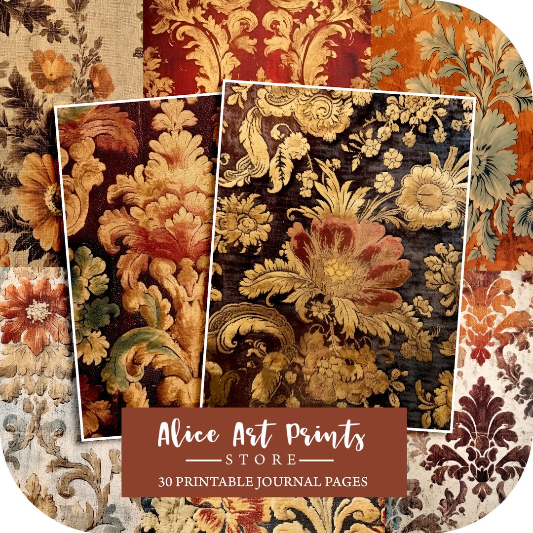 Grunge Textile Papers, Fabric Texture Design, Shabby Chic Junk Journal ...