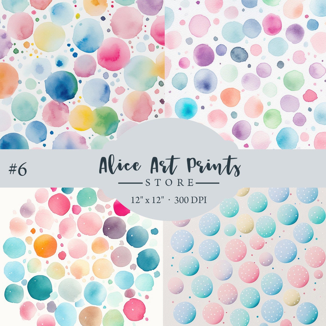 Watercolor Rainbow Polka Dot Digital Paper Colorful Confetti - Etsy