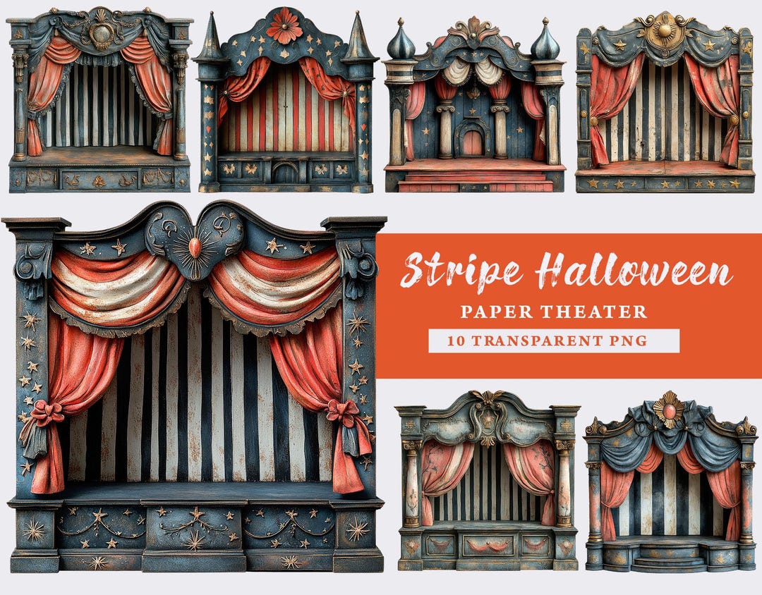 Vintage Paper Theater, 10 Theater Paper Dollhouse, Printable French ...