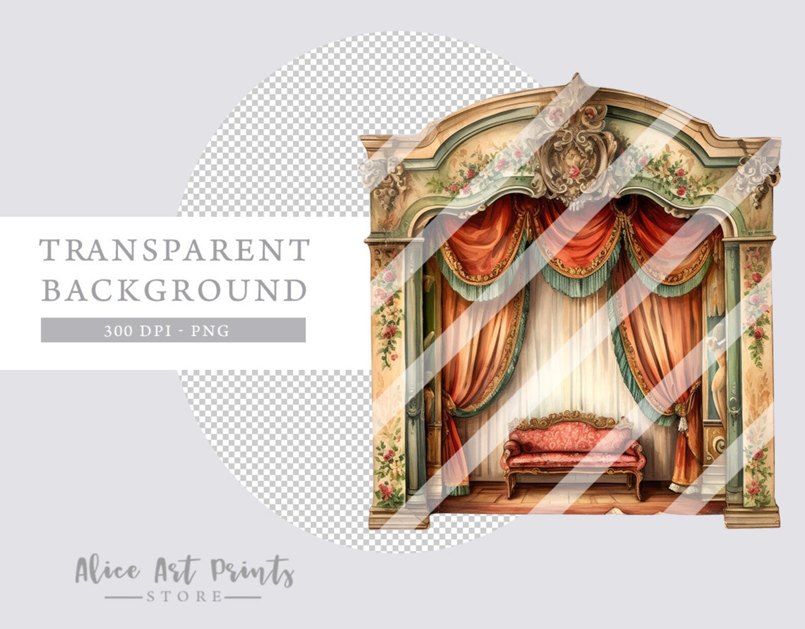 Printable Vintage Paper Theater, French Theater Dollhouse, Junk Journal ...