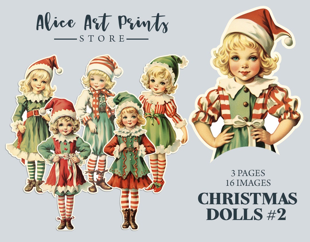 Christmas Baby Elf Fussy Cut Ephemera for Junk Journals, Vintage Paper ...