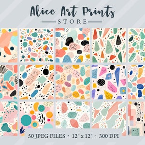 Terrazzo Digital Paper, Stone Digital Paper, Mosaic Background ...