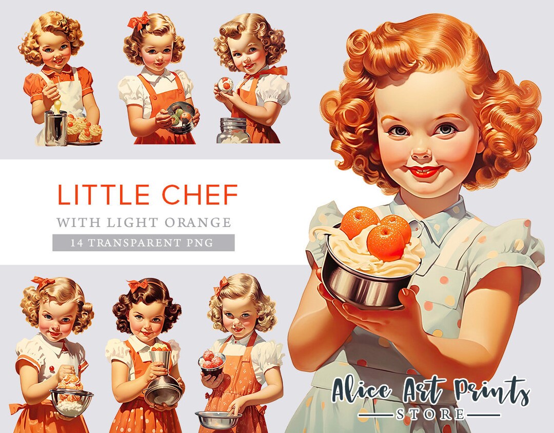 Cute Little Chef Clipart, Cooking Clipart, Baking Girl Journaling ...