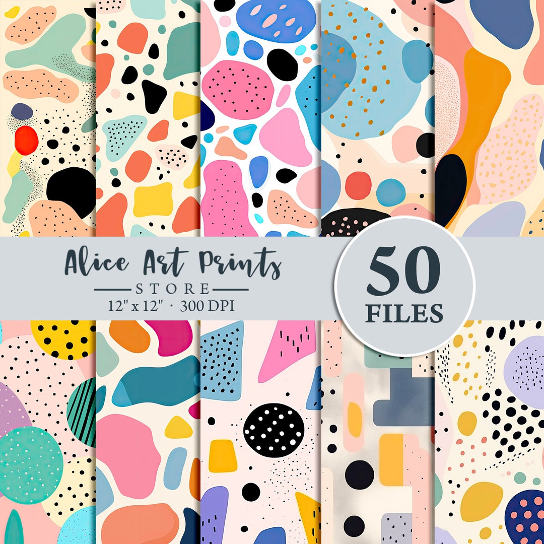 Terrazzo Digital Paper, Stone Digital Paper, Mosaic Background ...