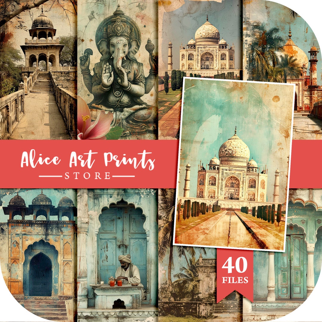 Vintage India Postcards, Indian Scenery Travel Postcard Ephemera, Retro ...