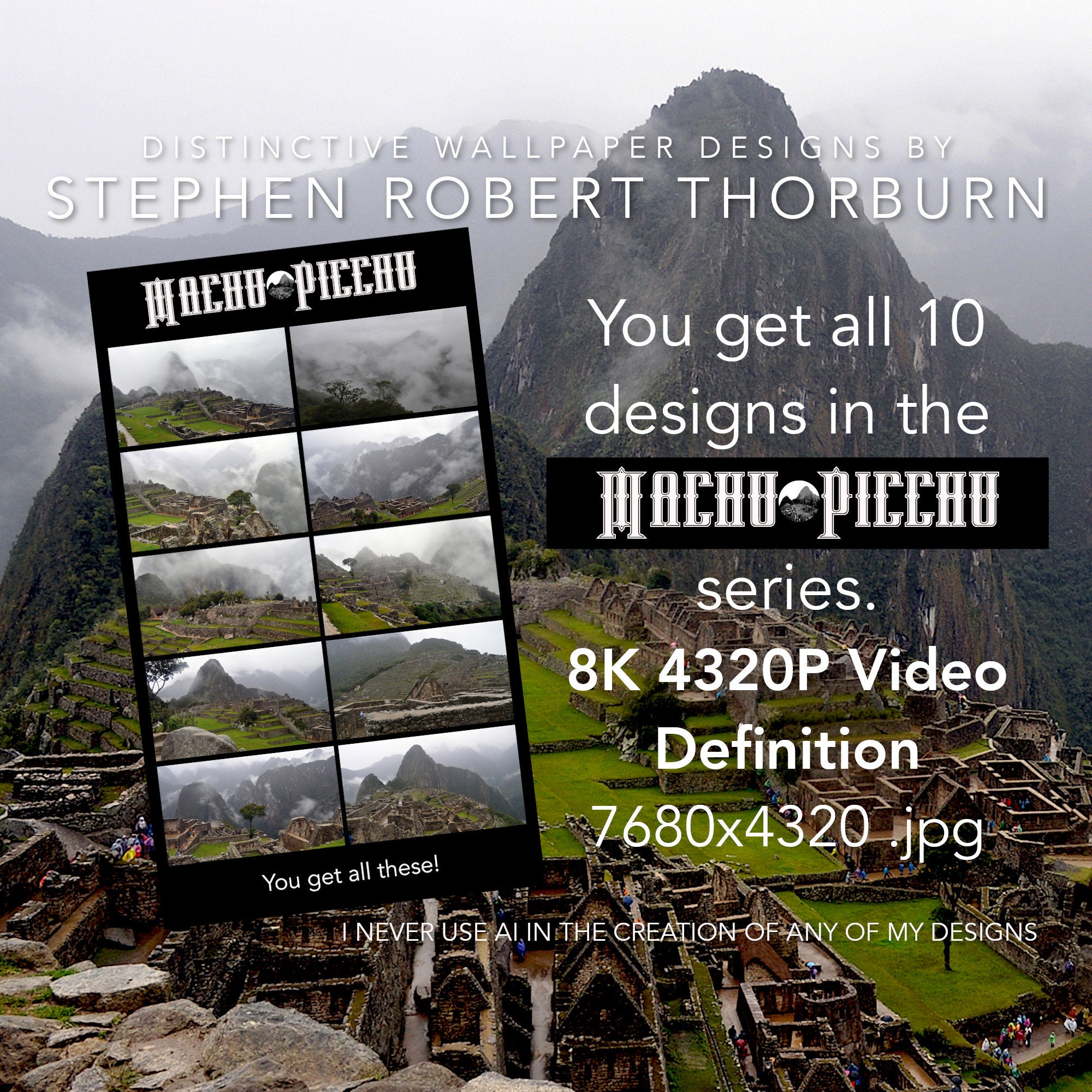 Machu Picchu 8K 4320P Backdrop Backgrounds Wallpaper Pack for 8K ...