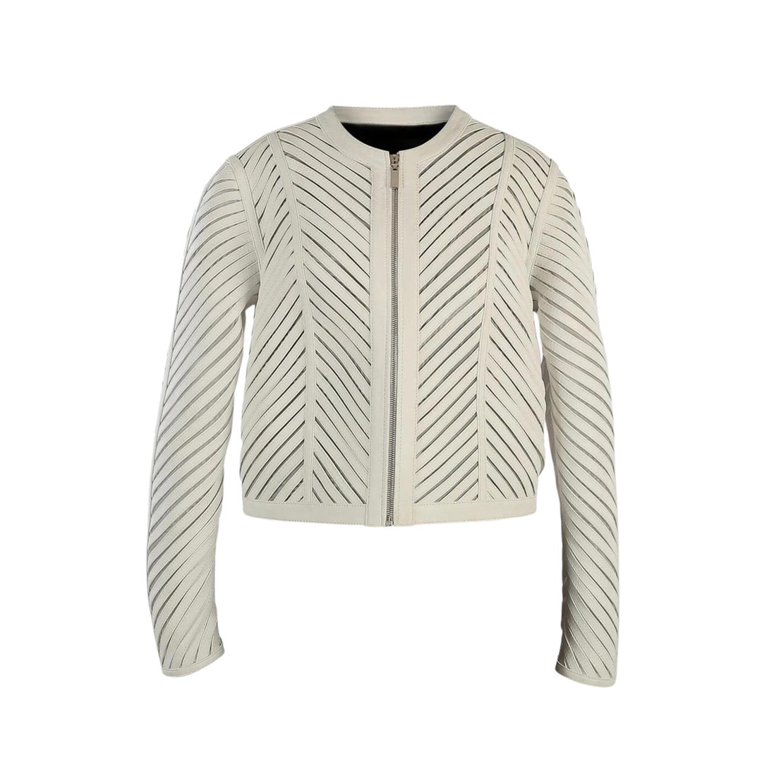 White Leather Jacket Racing Jacket Designer Jacket - Etsy