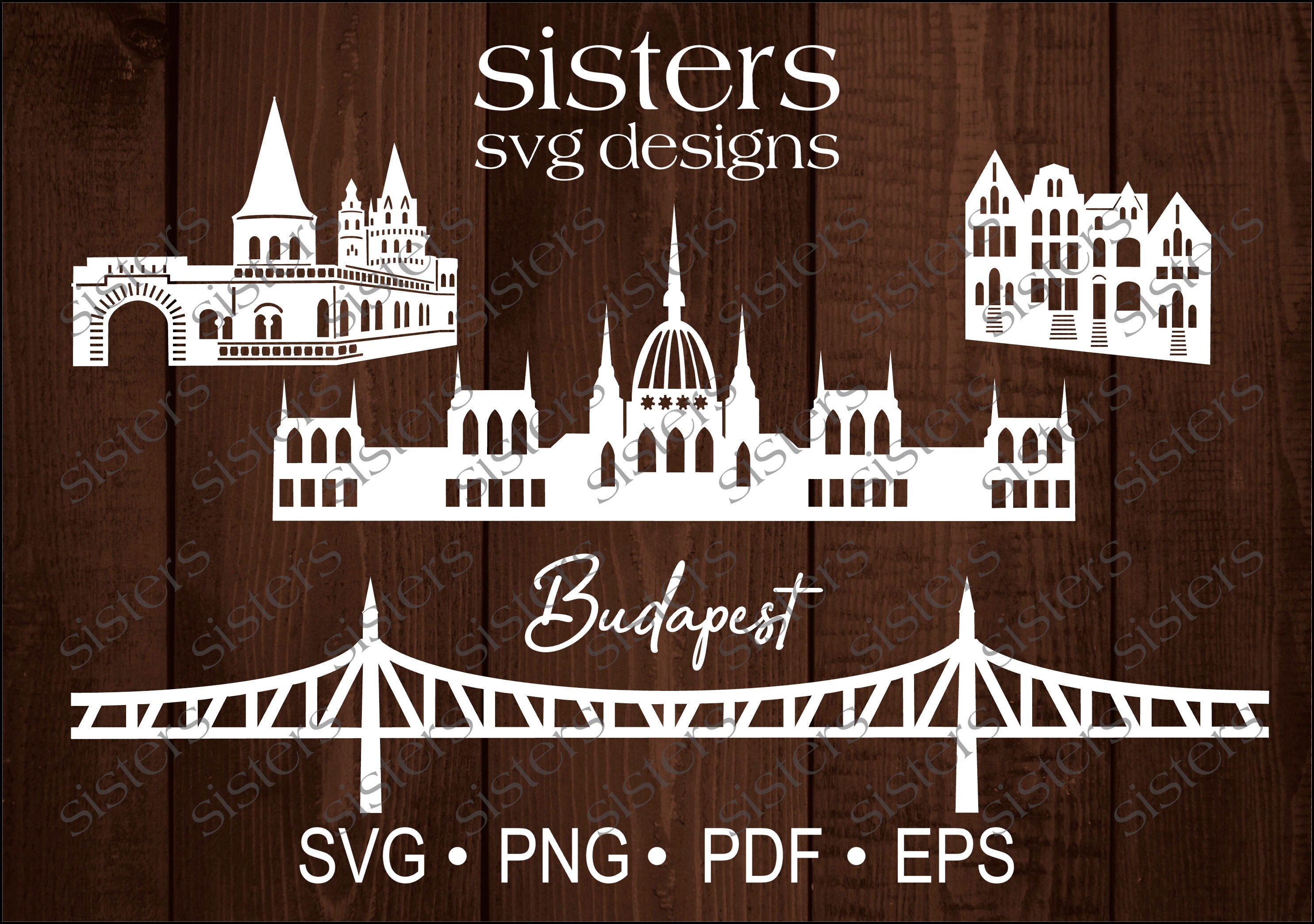 Budapest Icons SVG Cutting Machine File Hungarian Parliament Liberty ...