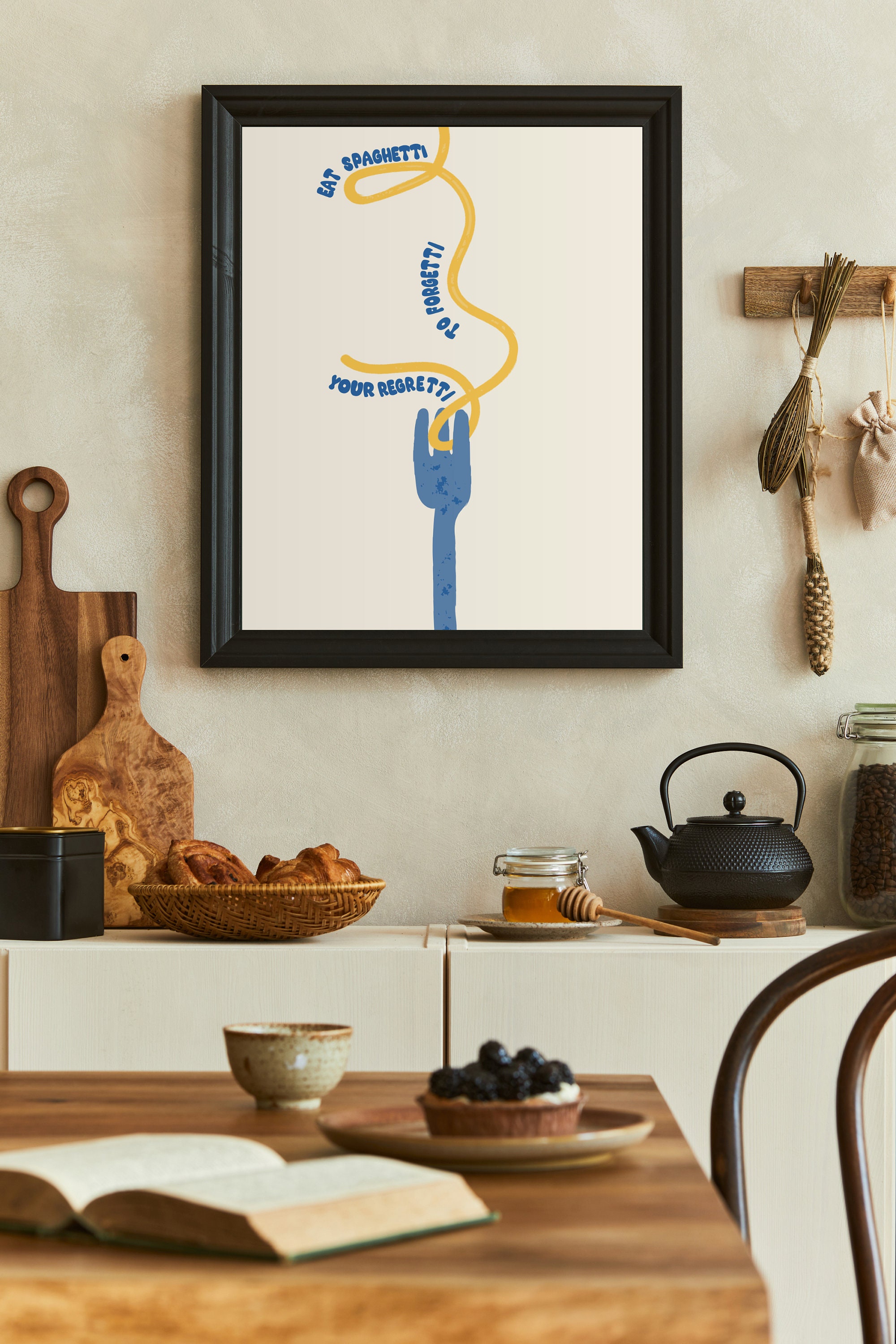 Eat Spaghetti to Forgetti Your Regretti Poster Funny Poster Kitchen ...