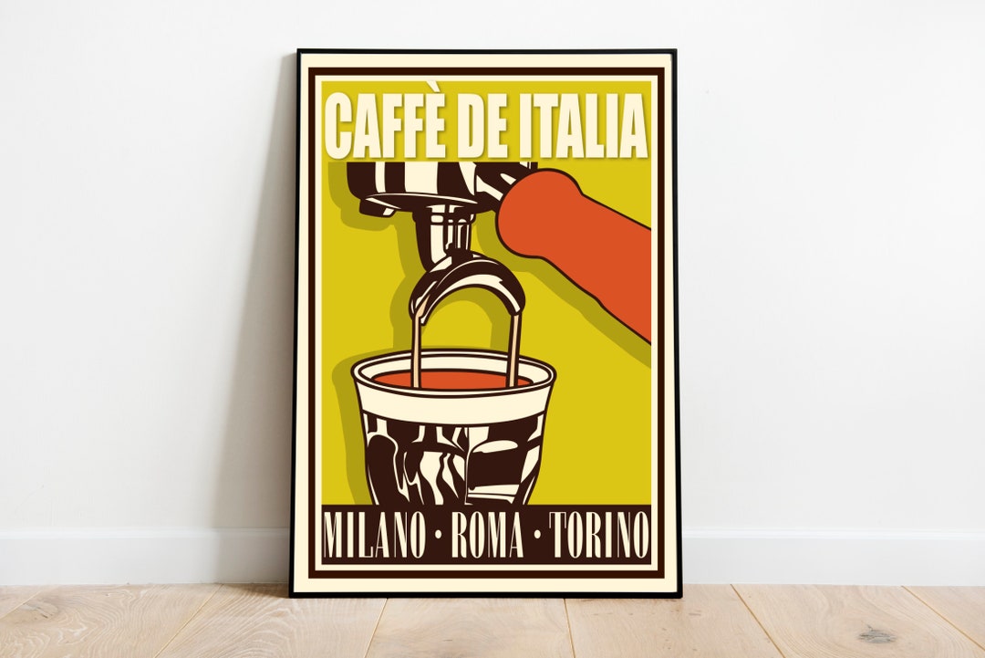 Vintage Coffee Poster Wall Art, Print for Coffee Lovers, Italian Coffee ...