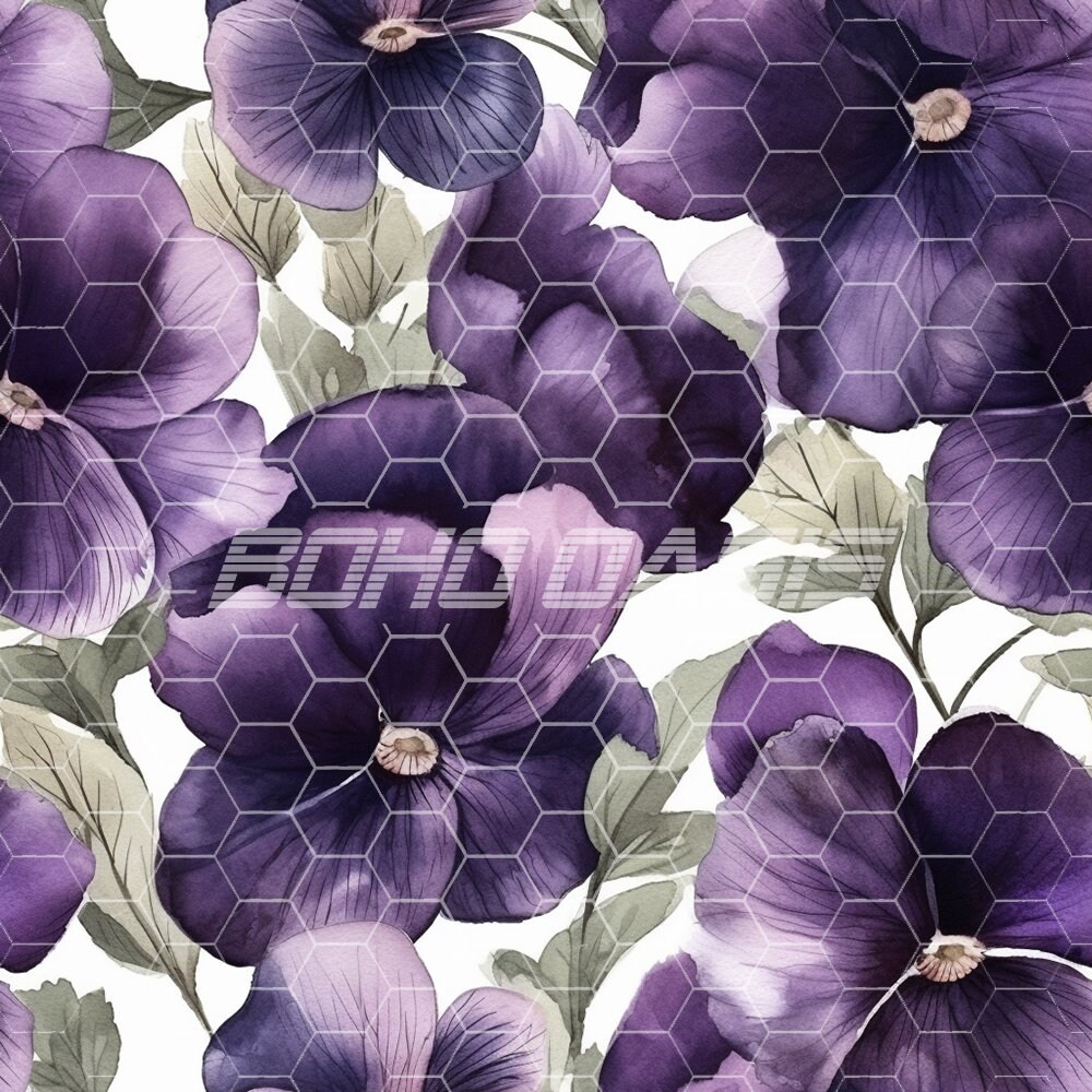 Watercolor Floral Digital Paper Violet Flower Backgrounds - Etsy