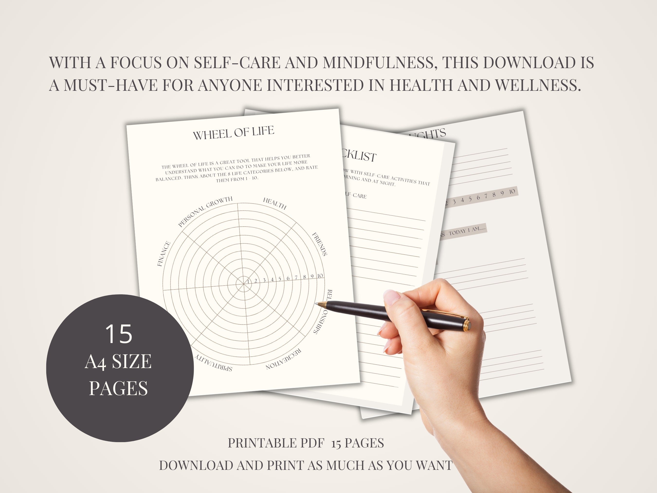 Self-care Workbook, Printable Worksheets for Wellbeing and Self ...