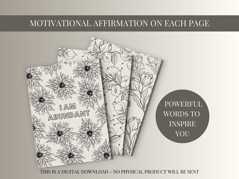 Positive Affirmations Colouring Book Mindful Therapeutic - Etsy
