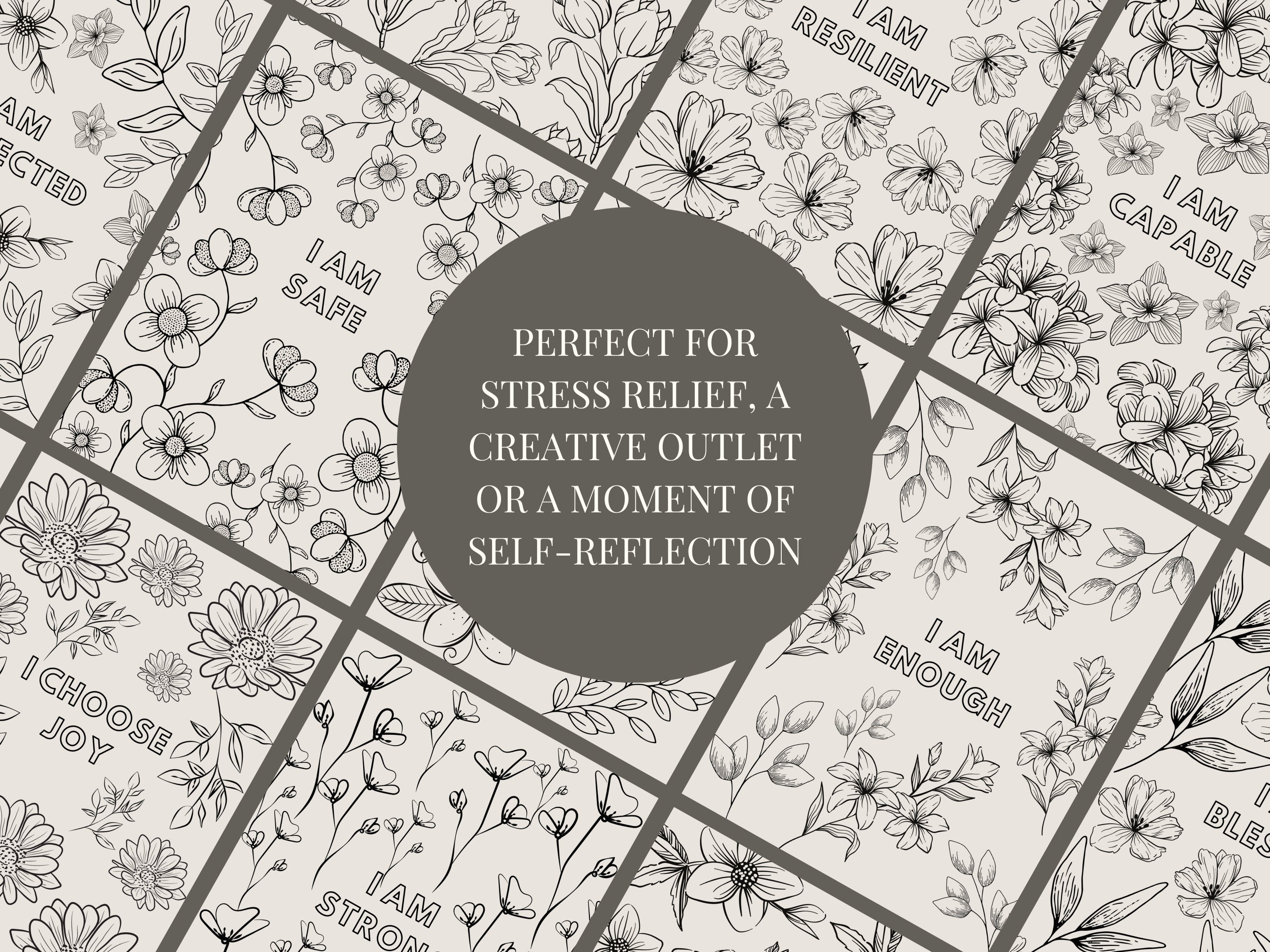 Positive Affirmations Colouring Book Mindful Therapeutic - Etsy