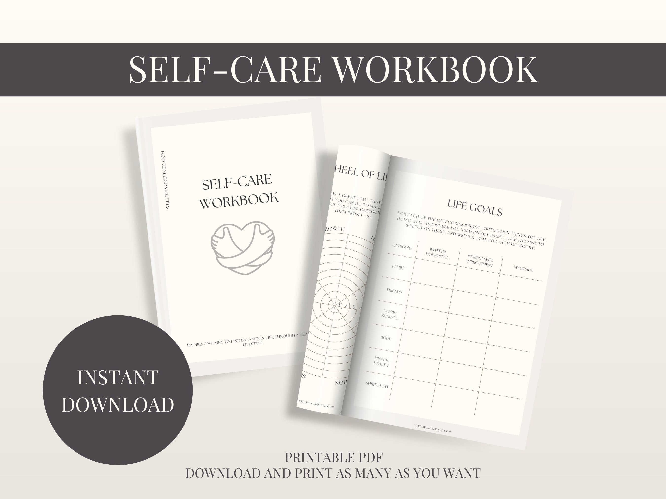 Self-care Workbook, Printable Worksheets for Wellbeing and Self ...