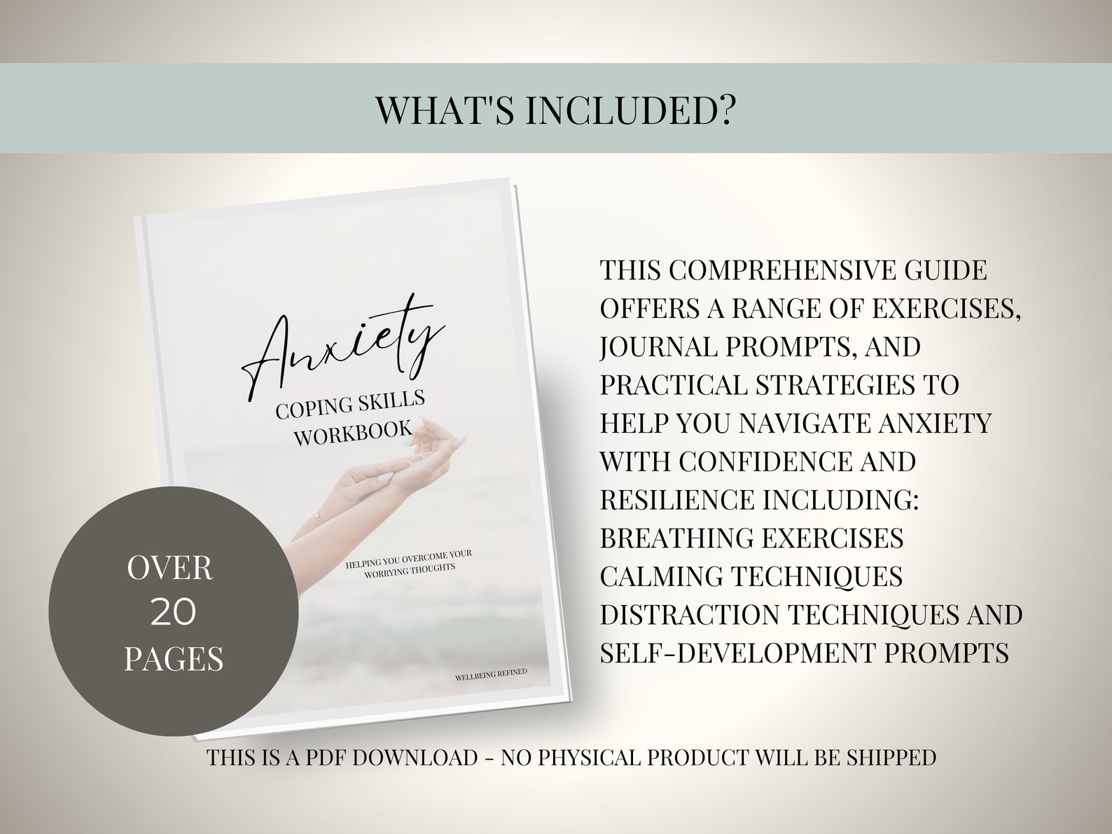 Anxiety Coping Skills Workbook, Printable Thought Challenging Anxiety ...