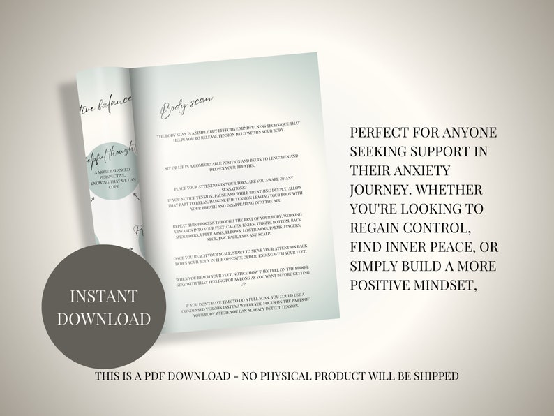 Anxiety Coping Skills Workbook, Printable Thought Challenging Anxiety ...