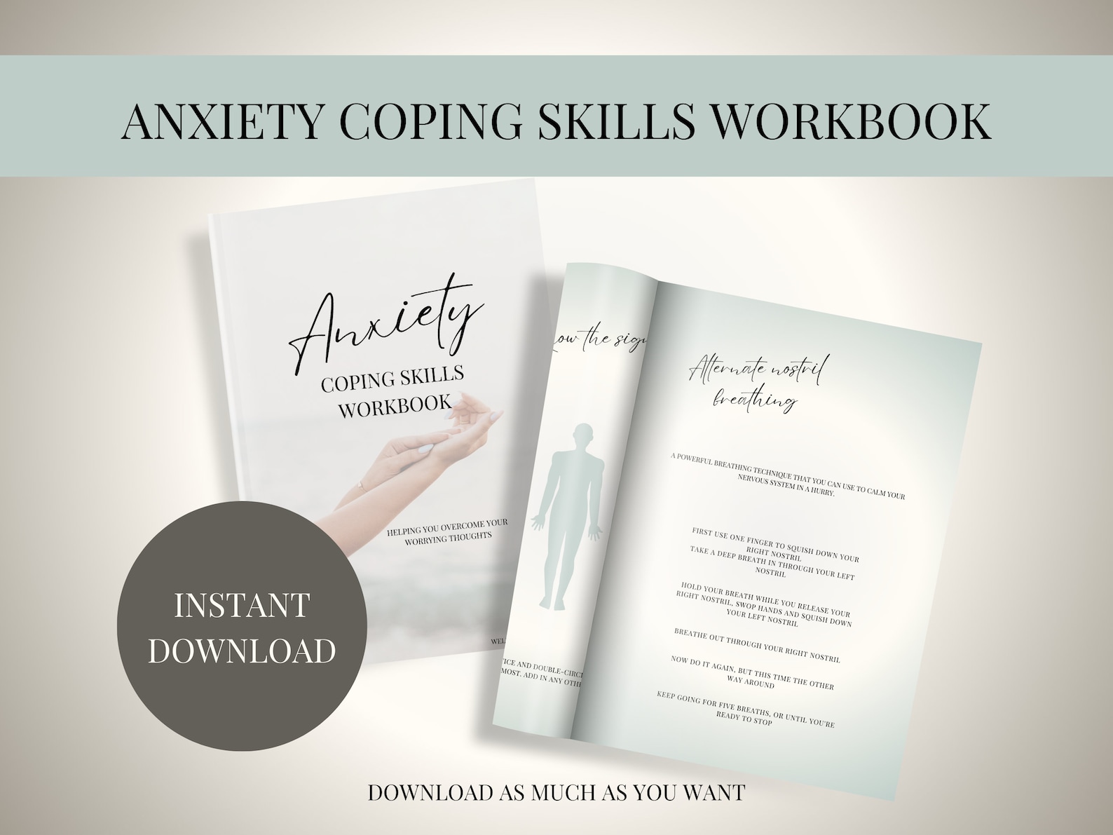 Anxiety Coping Skills Workbook, Printable Thought Challenging Anxiety ...