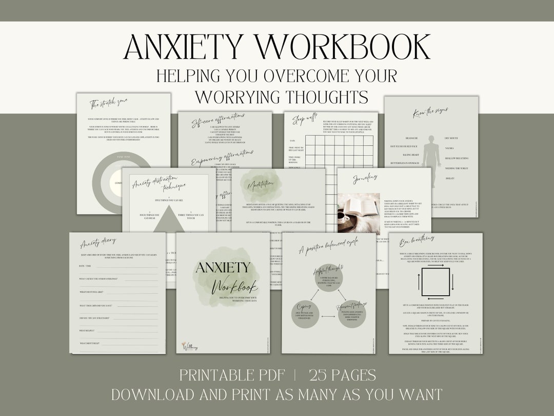 Anxiety Printables for Mental Health and Wellbeing Anxiety - Etsy