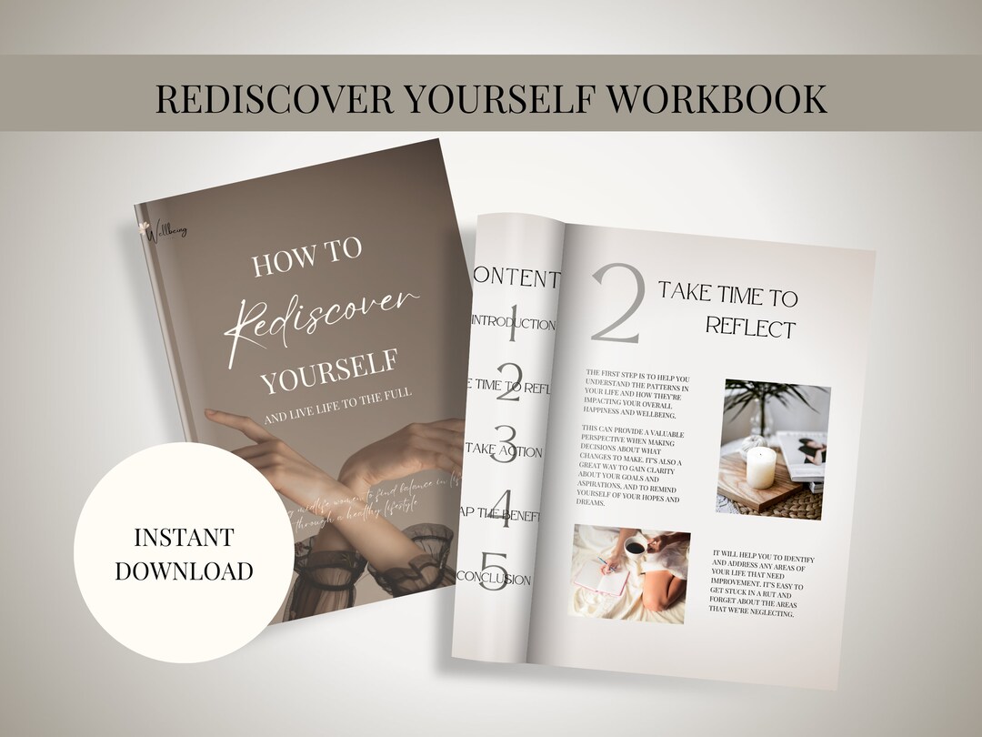 Personal Growth Workbook, Printable Wellbeing Guide for Positivity Self ...