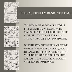 Positive Affirmations Colouring Book Mindful Therapeutic - Etsy