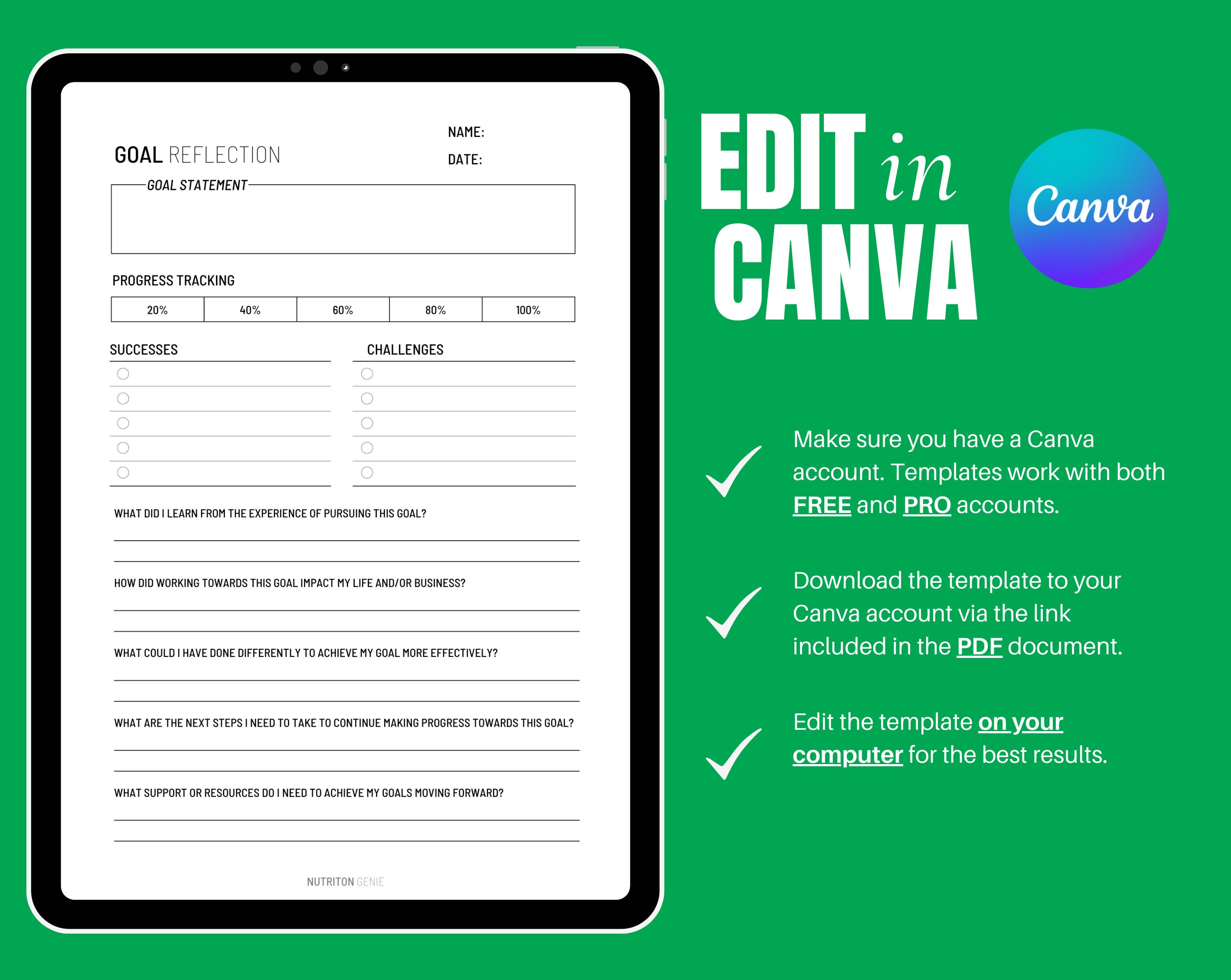 Goal Reflection Worksheet Coaching Template Goals Setting Worksheet ...